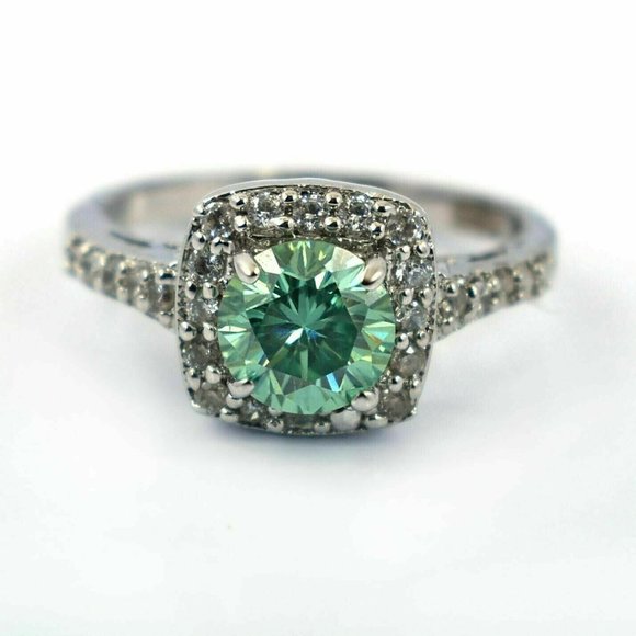 Jewelry | Hand Made Sterling Silver Blue Diamond Pave Ring | Poshmark